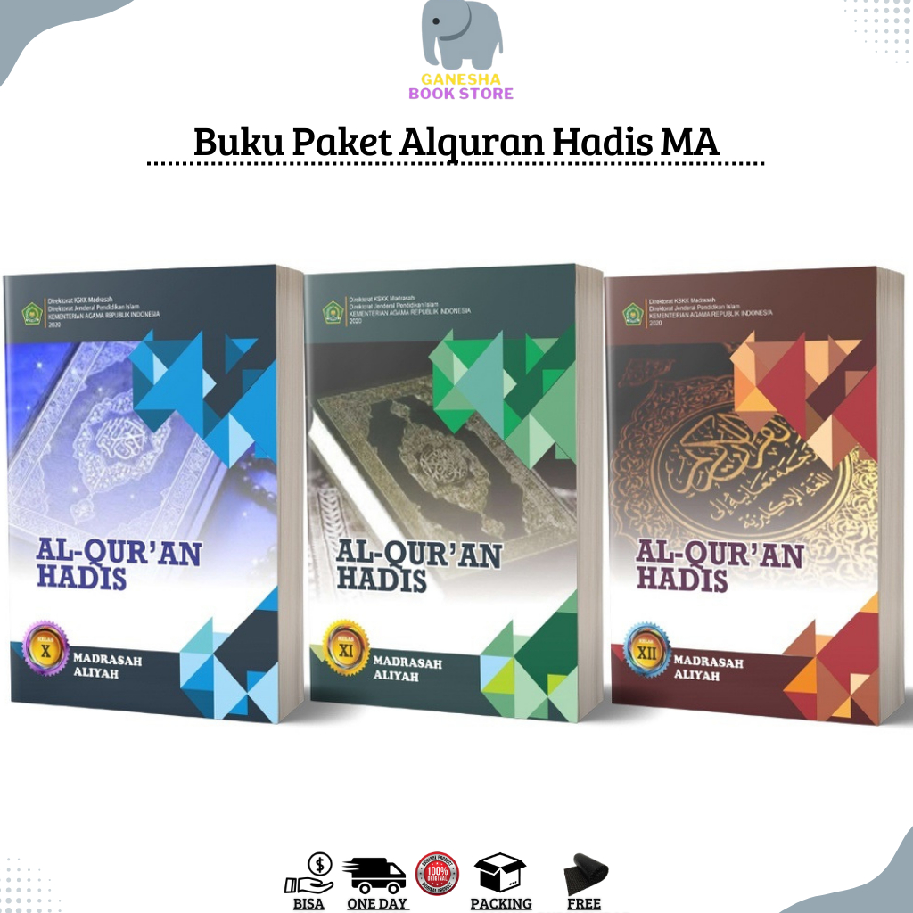 Jual Buku Paket Siswa Alquran Hadis Madrasah Aliyah Kelas 10 11 12 KEMENAG | Shopee Indonesia
