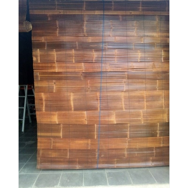 Jual Tirai krey bambu hitam L2 T2,5m / 175 x250/175 x 275 vernis plitur lengkap roll gulungan ...