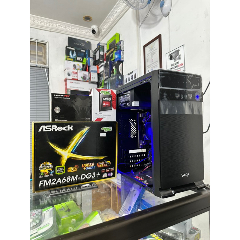 Jual rakitan amd apu a8 7680 mobo asrock fm2 ram 8gb ssd 128gb case ...