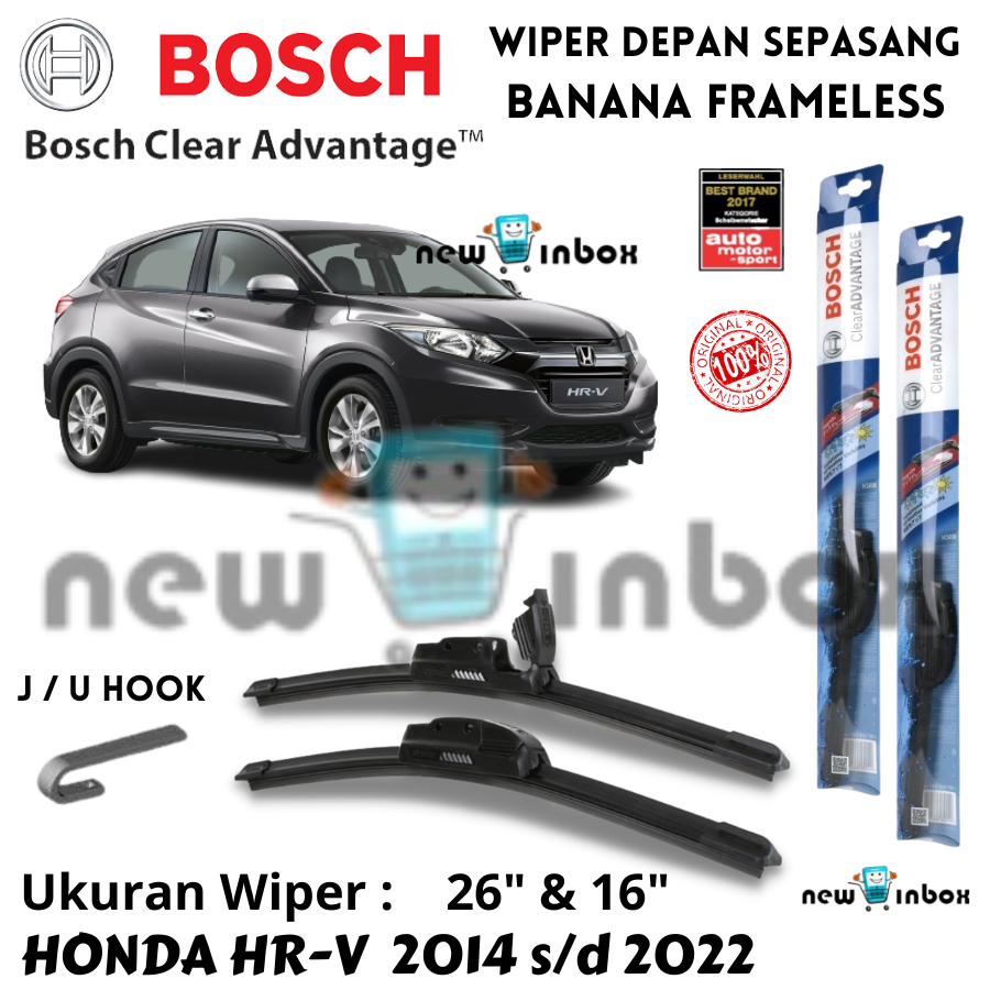 Jual Wiper Depan Mobil HONDA HRV 2014-2022 Sepasang Frameless BOSCH ...