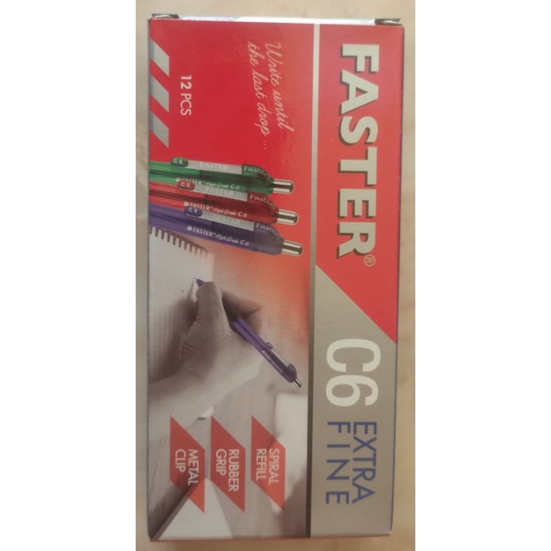 Jual Pulpen/Bulpen Faster C6 hitam isi 12pcs ori | Shopee Indonesia