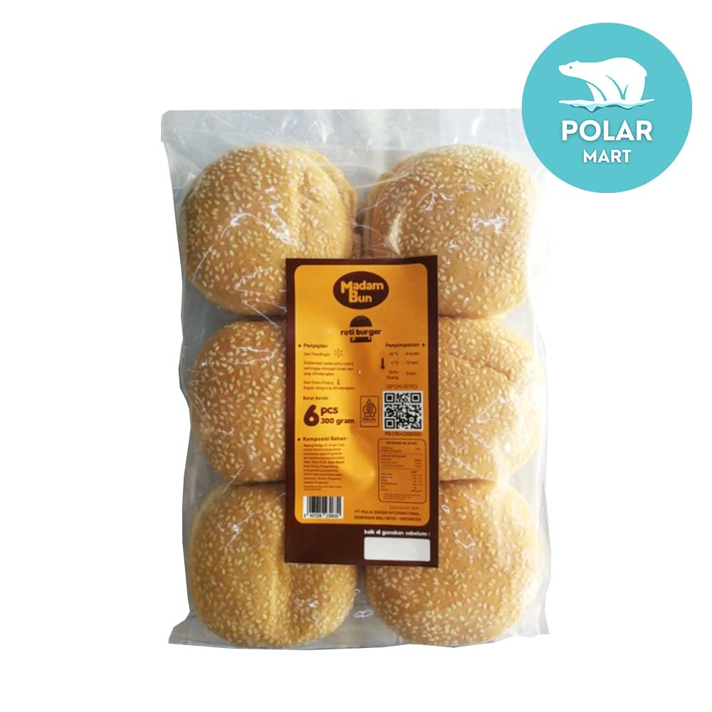 Jual Madam Bun Roti Burger Isi 6 Pcs 300 Gram (FROZEN FOOD BANDUNG ...
