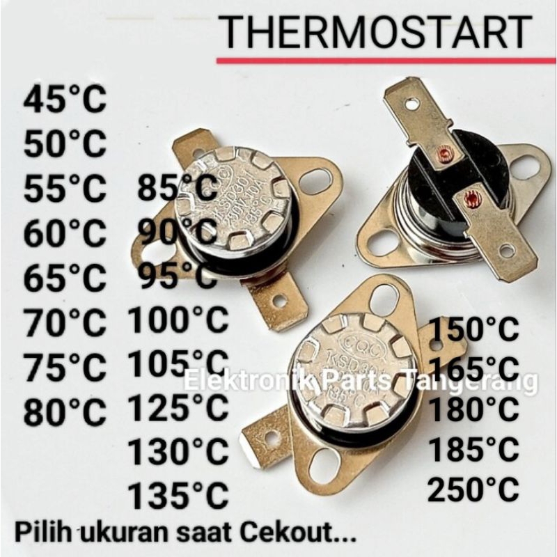 Jual THERMOSTART 45°C Sampai 250°C 10A 250V THERMOSTART 45C 50C 55C 60C 65C 70C 75C 80C 85C 90C ...