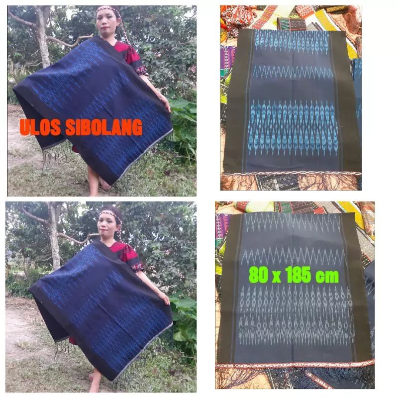 Jual ULOS SIBOLANG RASTA TENUN MESIN ULOS BATAK TOBA ULOS HITAM BIRU ...