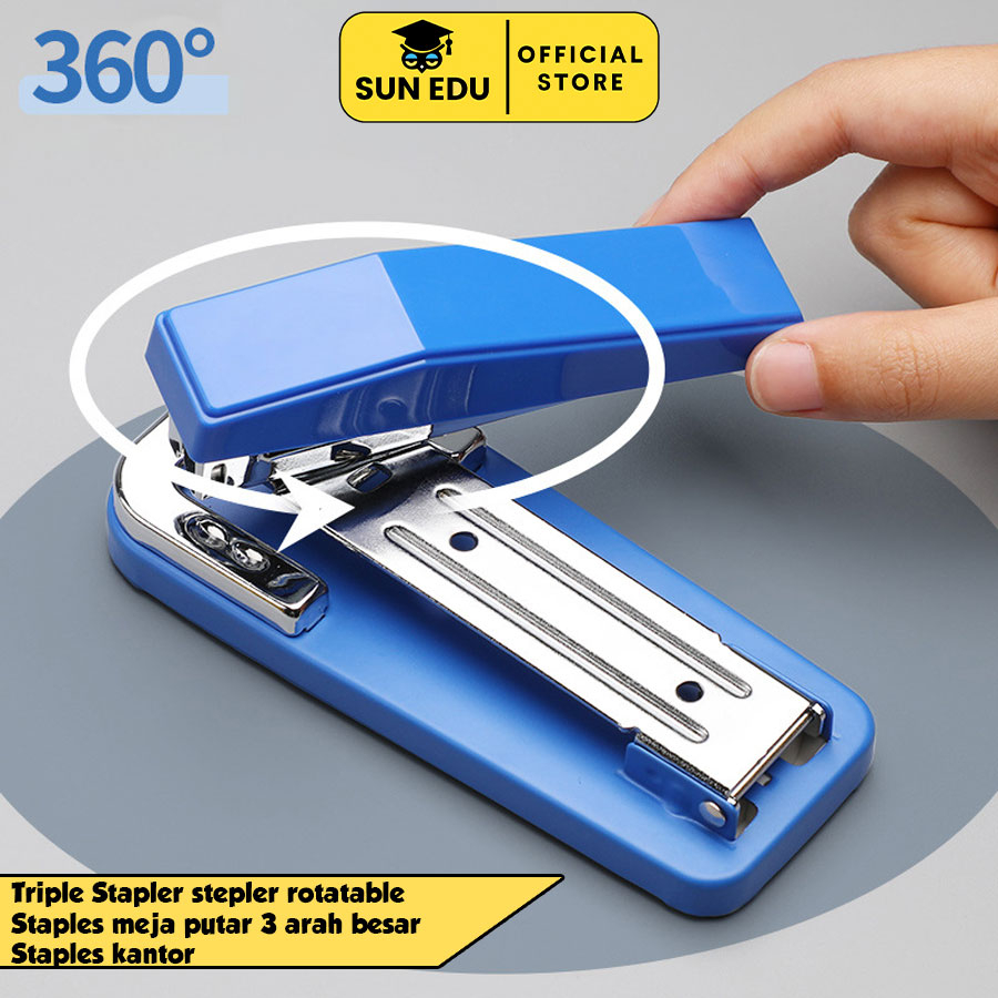 Jual Triple Stapler stepler rotatable/ Staples meja putar 3 arah besar ...
