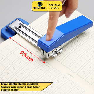 Jual Triple Stapler stepler rotatable/ Staples meja putar 3 arah besar/ Staples kantor | Shopee ...
