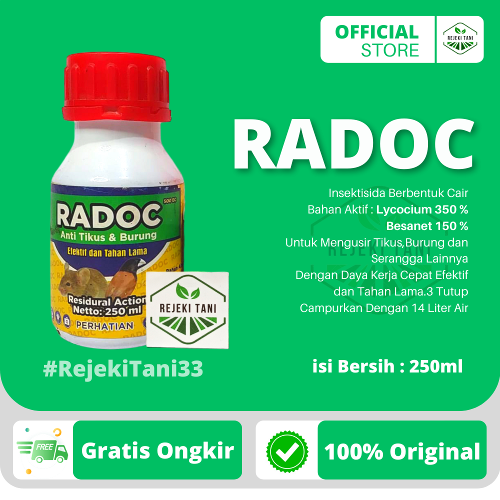 Jual Insektisida RADOC 500 EC 250ml Pengusir Tikus Dan Burung yang ...