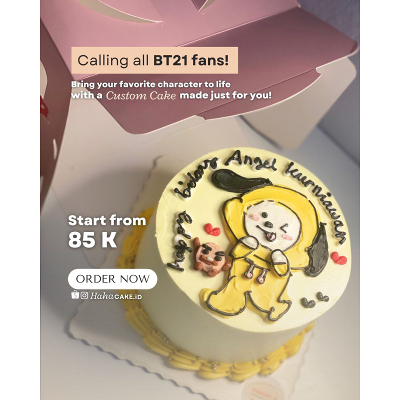 Jual cake ultah mini/korean cake cake birthday/korean lunch box cake ...