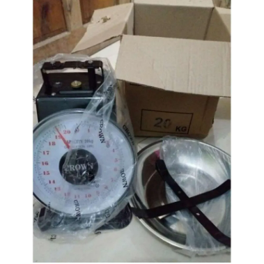 Jual Timbangan Duduk-Jarum 20kg MERK CROWN Stainless-Barang kokoh Timbangan sayur timbangan ...