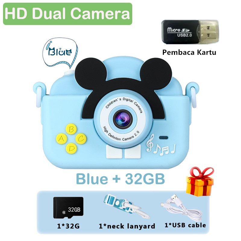 Jual Mini HD Kamera Anak 2000W Pixels Dual Camera 1080P Viedo Selfie ...