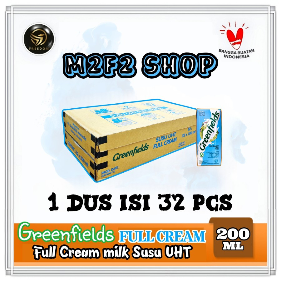 Jual Greenfields Susu Kotak UHT Full Cream Milk | Plain - 200 ml (Kemasan Karton) | Shopee Indonesia