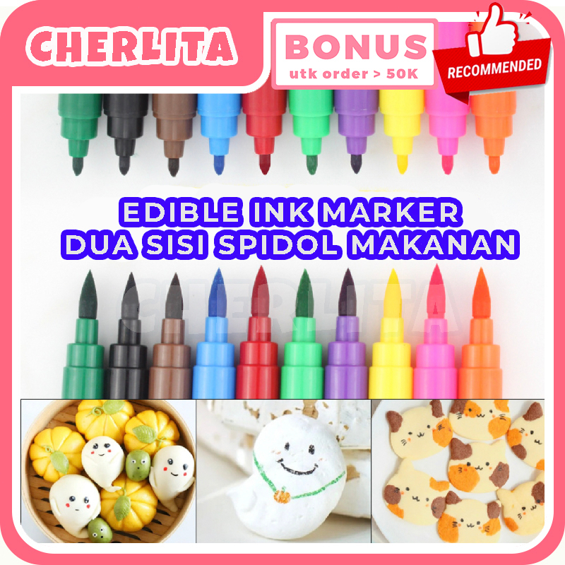 Jual Food Pen Food Colouring Pen Edible Ink Marker Spidol Makanan ...