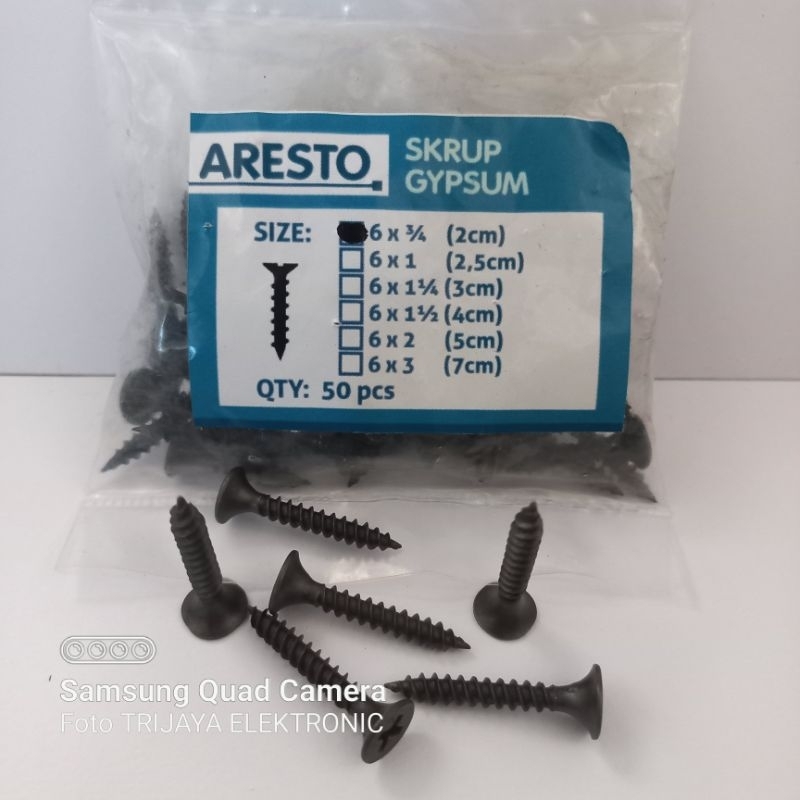 Jual Skrup Gypsum Hitam 6x3/4" (2cm) Per 50pcs | Shopee Indonesia