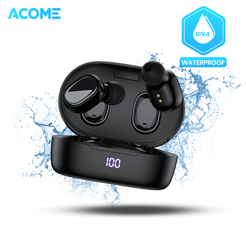 Jual Acome Headset Earphone Bluetooth 5.0 TWS LED Airdots T1 Garansi ...