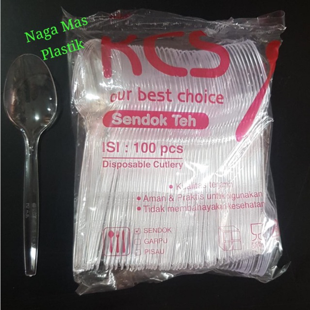 Jual Sendok teh bening merk kcs,1pak isi 100 pcs. | Shopee Indonesia