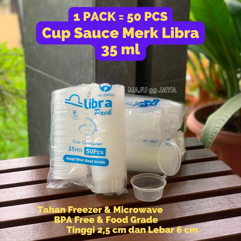 Jual (50PCS) Sauce Cup Plastik 35ML Libra | Thinwall Tempat Saus Tomat Sambal Cup Pudding Klip ...
