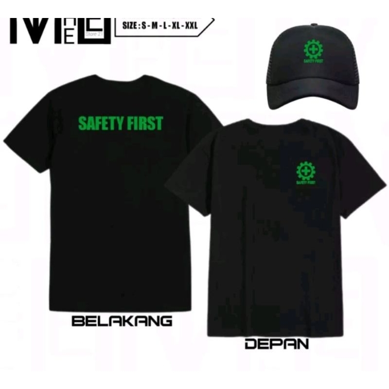 Jual KAOS SAFETY FIRST BONUS TOPI | Shopee Indonesia