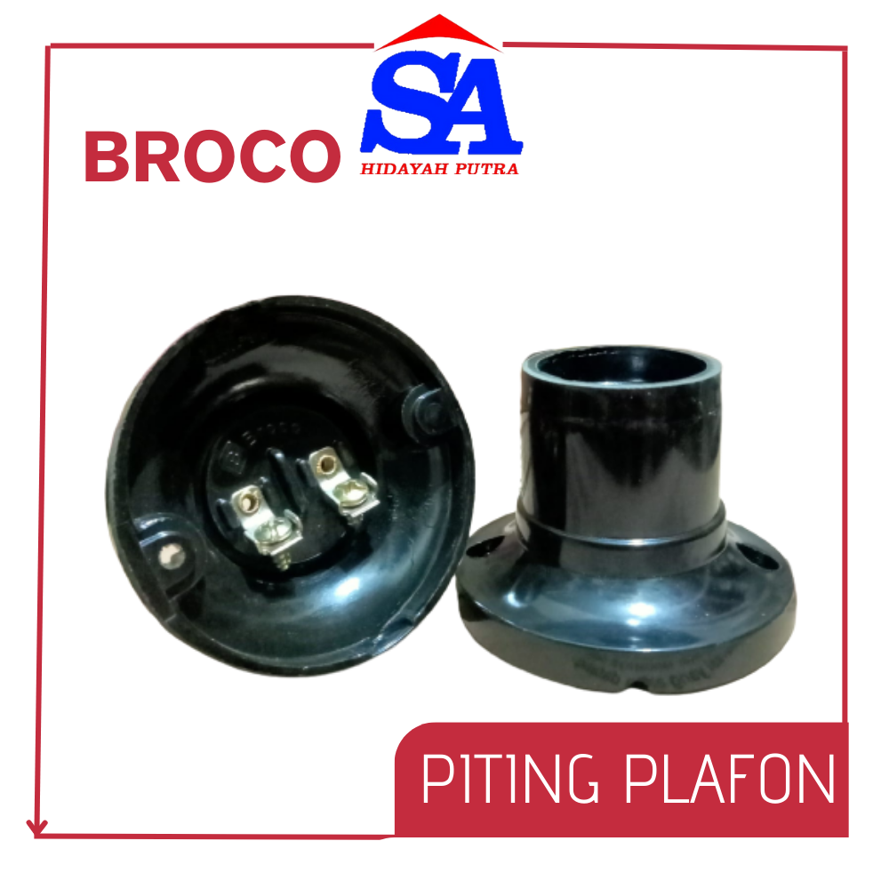 Jual PITING PLAFON BROCO E27 Hitam 210L / Fitting Plafon Hitam BROCO ...