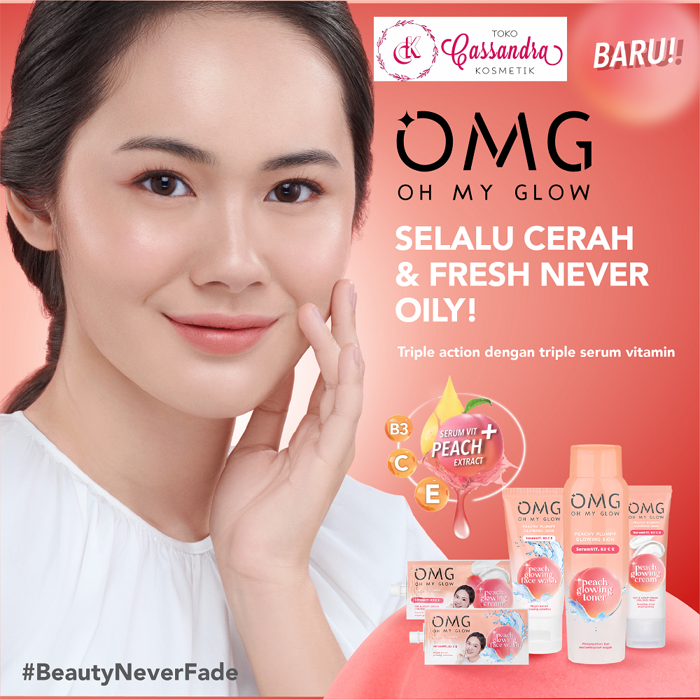 Jual OMG OH MY GLOW PEACH GLOWING (VARIAN FACE WASH & TONER & CREAM ...
