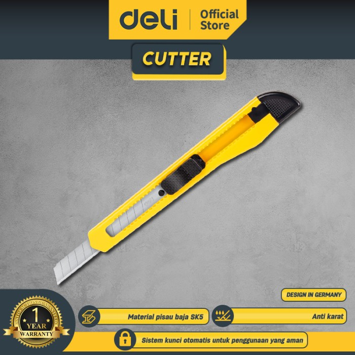 Jual Deli Cutter / Pisau Pemotong Auto-lock System Pisau Tajam 2052 ...