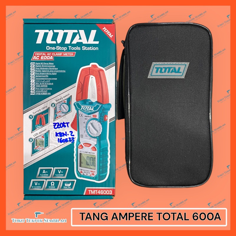 Jual Tang Ampere 600A TOTAL/Digital AC Clamp Meter TOTAL TMT46003 ...