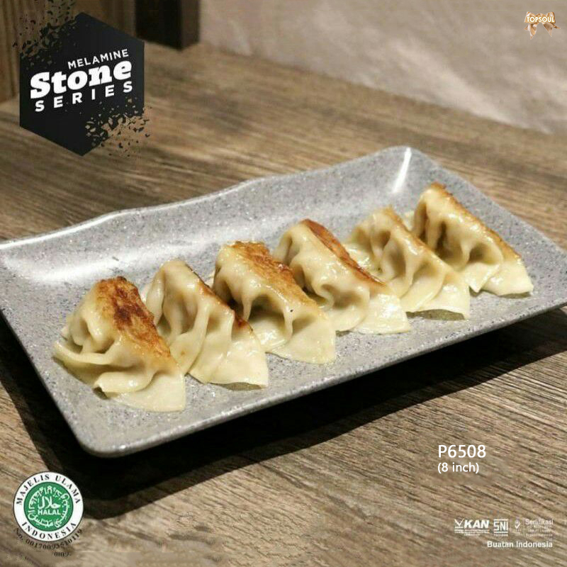 Jual Piring Kotak Model Batu 8inc Saji Melamine Golden Dragon P6508 ABU ...