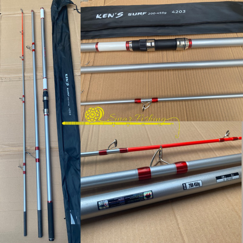 Jual Joran Laut Rockfishing Joran Surf Sambung 3 Ken Surf 420 KAKU ...