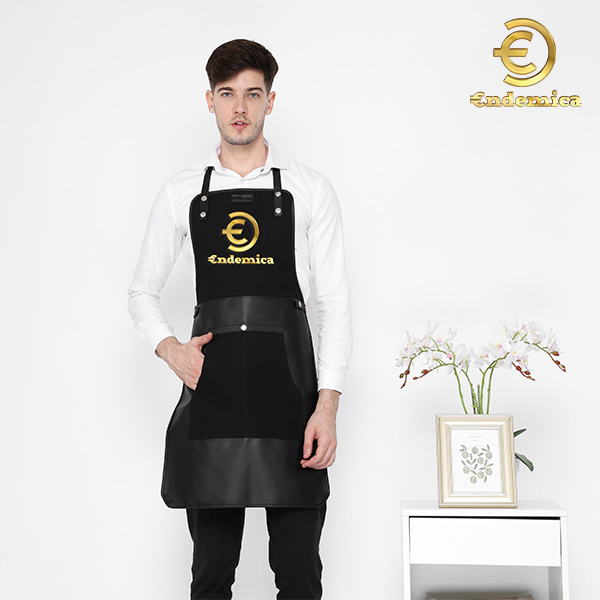 Jual apron barista celemek barbershop celemek koki masak kombinasi ...