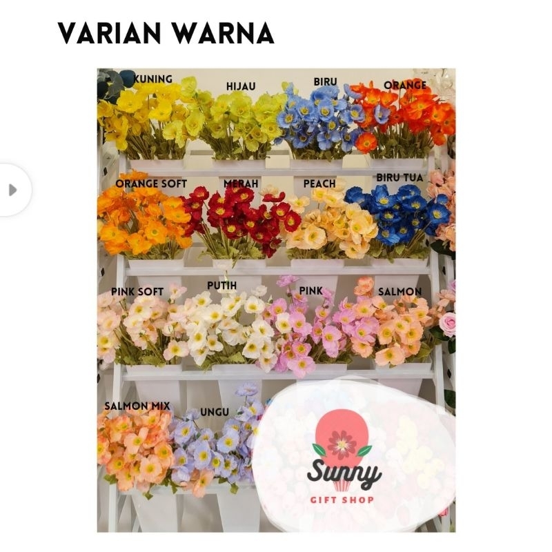 Jual Bunga Palsu Poppy / Bunga Artificial / Bunga Artificial Poppy ...