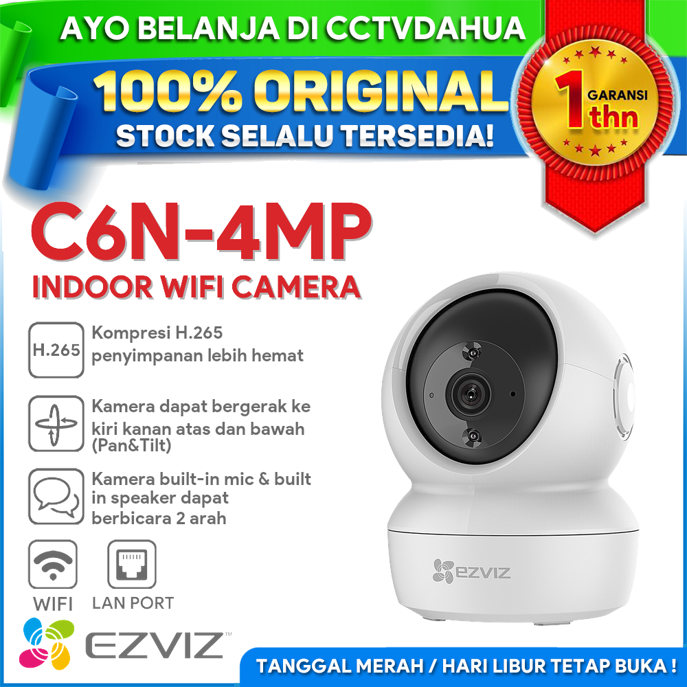 Jual EZVIZ C6N 4MP 2K WIFI WIRELESS CAMERA CCTV SMART IP GARANSI RESMI INDO | Shopee Indonesia