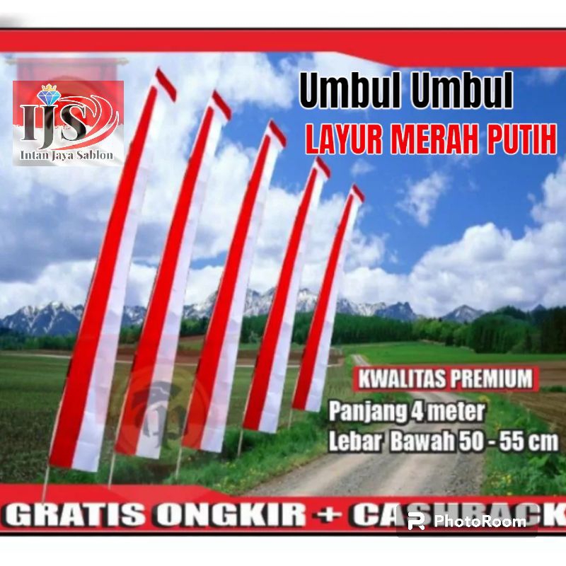 Jual UMBUL UMBUL LAYUR MERAH PUTIH/ BENDERA UMBUL UMBUL PANJANG | Shopee Indonesia