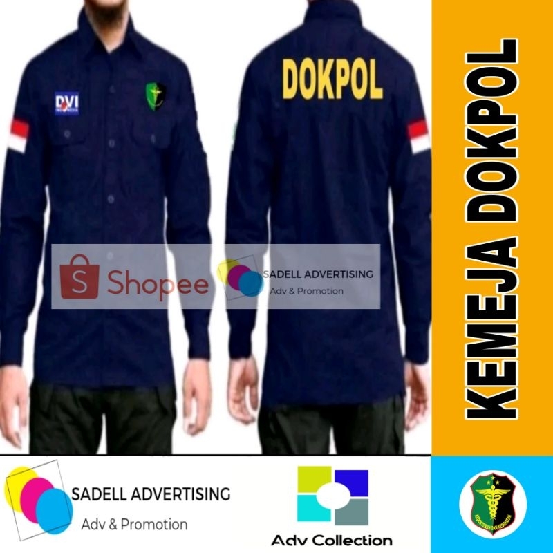 Jual Kemeja DOKPOL Seragam DOKPOL PDH Navy Lengan Panjang Pria Full ...