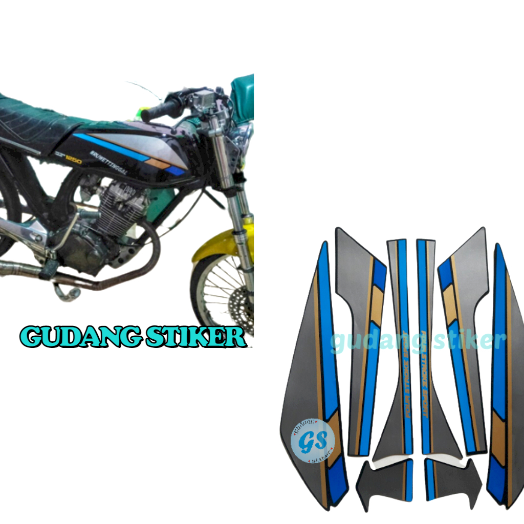 Jual Stiker Striping Lis Motor Honda GL PRO 1992 Biru 1set | Shopee ...