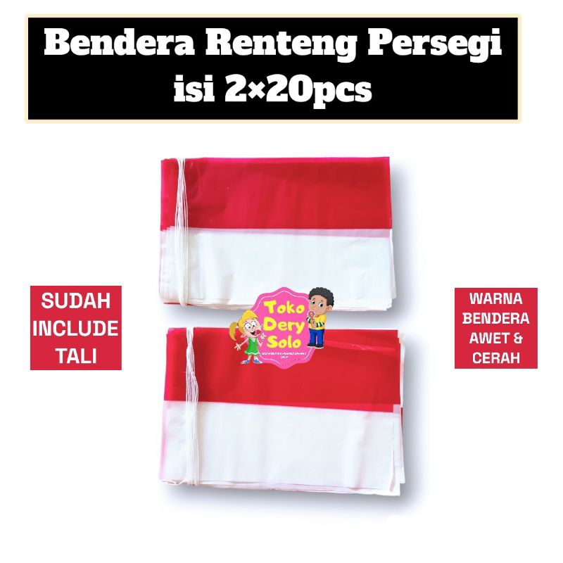 Jual [40Pcs] Bendera Renteng Tinggal Pasang / Bendera Renteng + Tali /1 ...