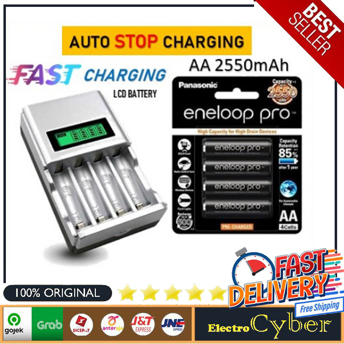 Jual Paket Eneloop PRO + Charger AA / AAA for enelop Baterai | Shopee ...