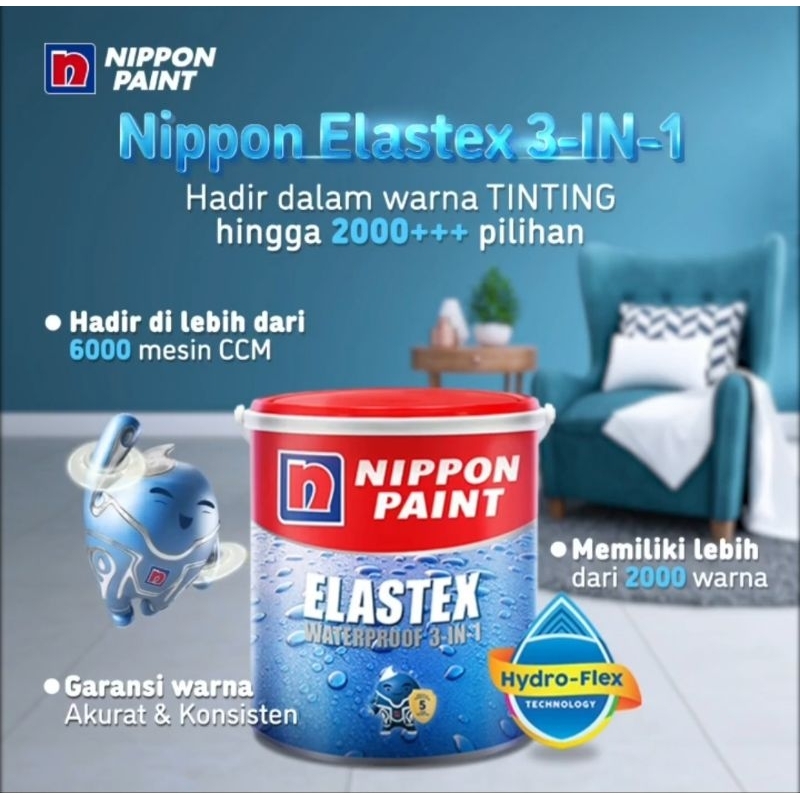 Jual CAT TEMBOK 1 KG ELASTEX WATERPROOF NIPPON PAINT / CAT ANTI BOCOR ANTI JAMUR KEDAP AIR / CAT ...