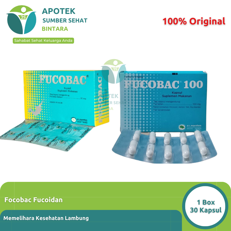 Jual Fucobac Fucoidan Memelihara Fungsi Kesehatan Lambung 1 Box ...