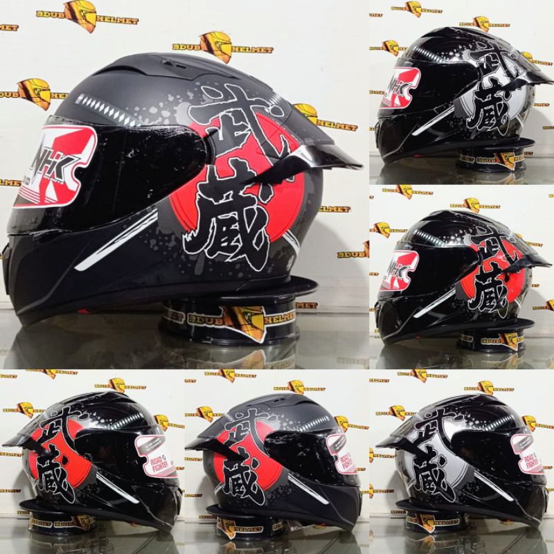 Jual HELM FULL FACE NHK GP PRIME BUSHIDO VISOR SMOKE (TERBARU) | Shopee Indonesia