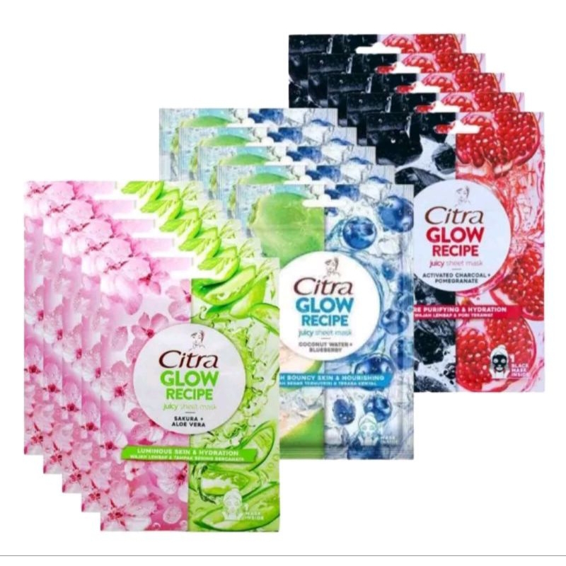 Jual Citra Glow Recipe Juicy Sheet Mask Activated Charcoal ...