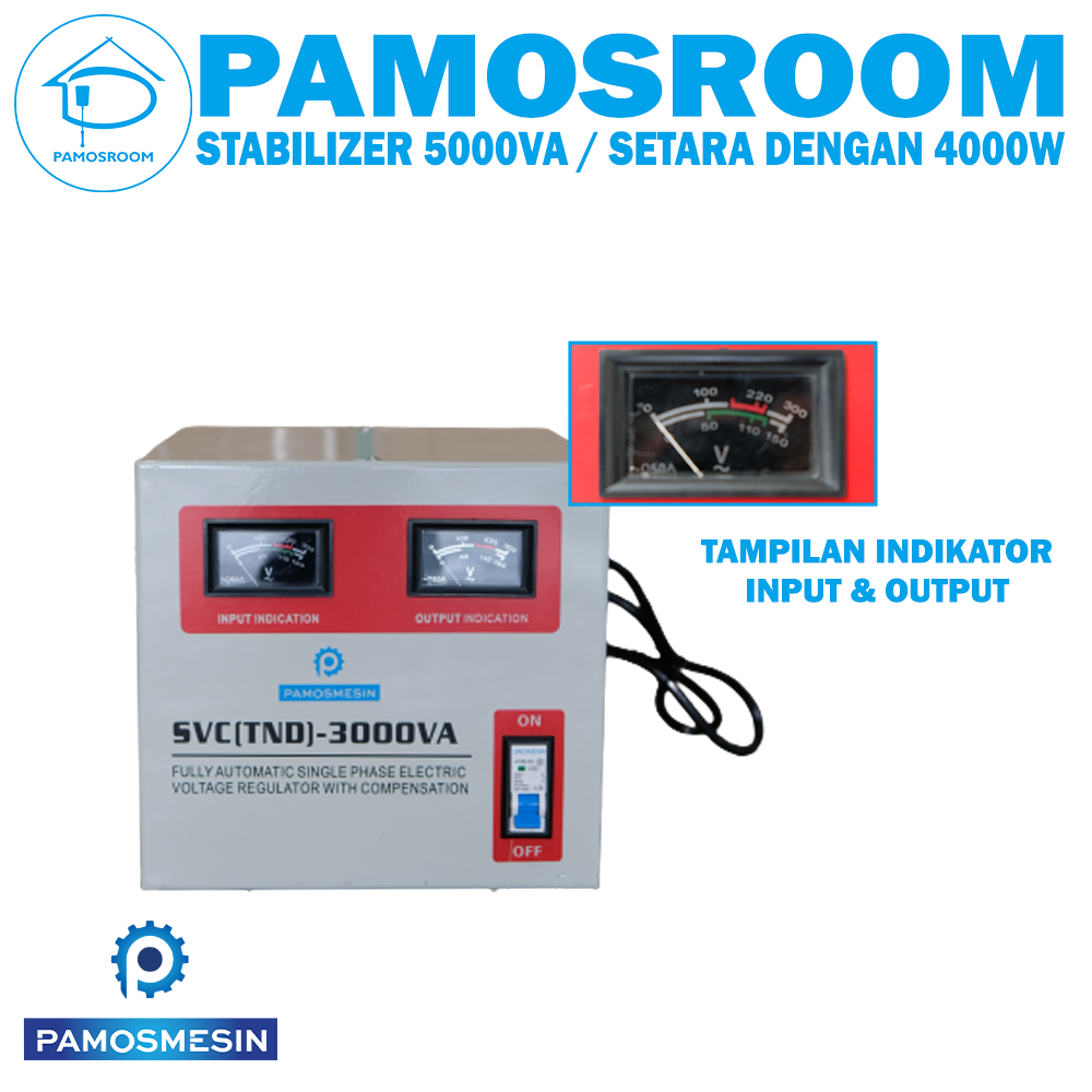Jual Pamosroom Stabilizer Stavol 5000VA/4000W Penyeimbang Listrik Stabilizer Automatic Voltage ...