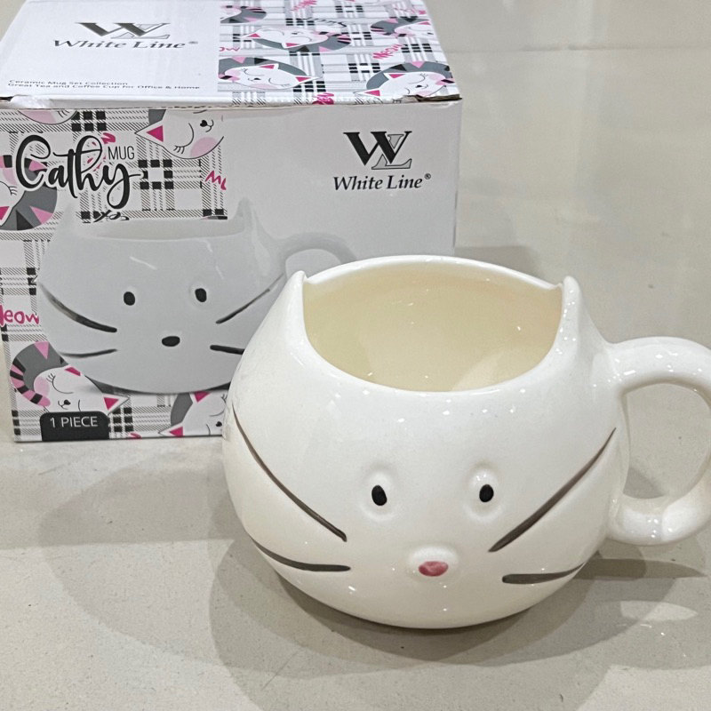 Jual MUG KERAMIK LUCU MOTIF KUCING CATHY DUS KADO GELAS CANTIK IMUT ...