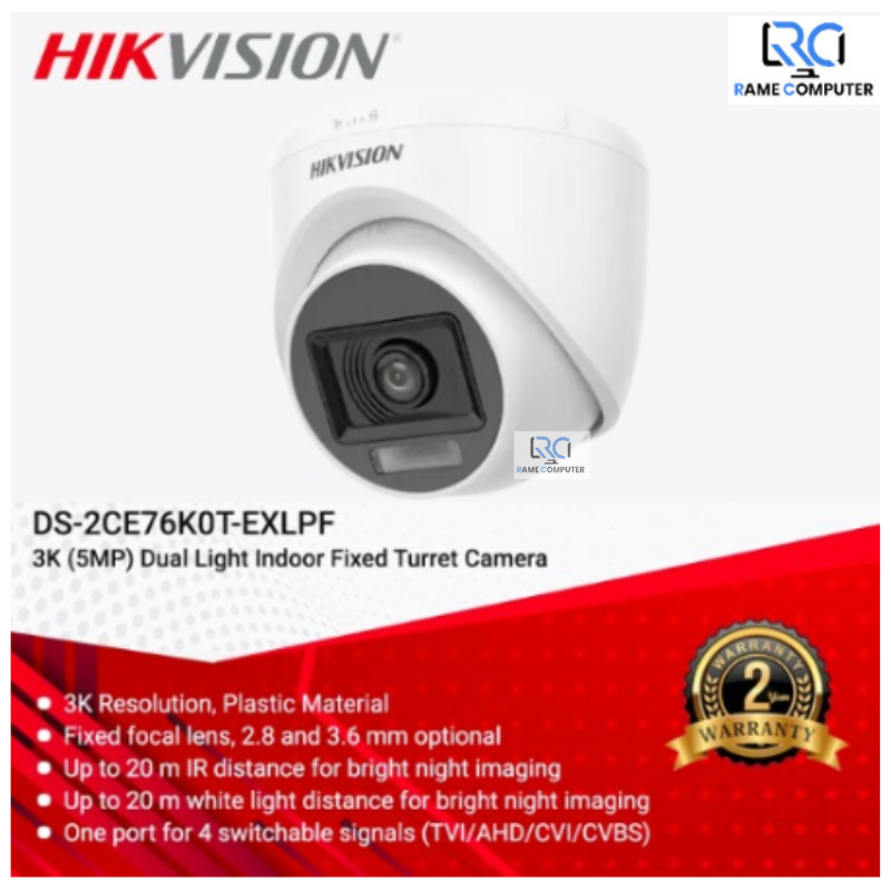 Jual KAMERA CCTV INDOOR 5MP DS-2CE76K0T-EXLPF/ OUTDOOR 5MP DS-2CE16K0T-EXLPF HIKVISION TURBO HD ...