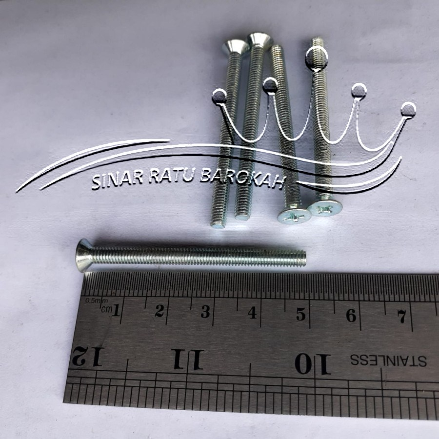 Jual BAUT OBENG PLUS JF M4X50 PANJANG 5CM 5 CM M4 X 50 BAUD 4X50 4 X 50 ...