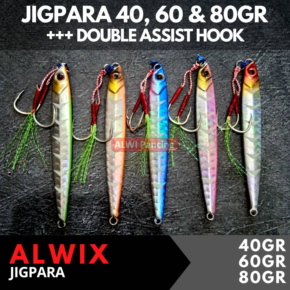 Jual ALWIX Umpan Metal JIG JIGPARA 40gr 60gr 80gr GID + Double Assist Hook ~ Jigpara JP Long ...