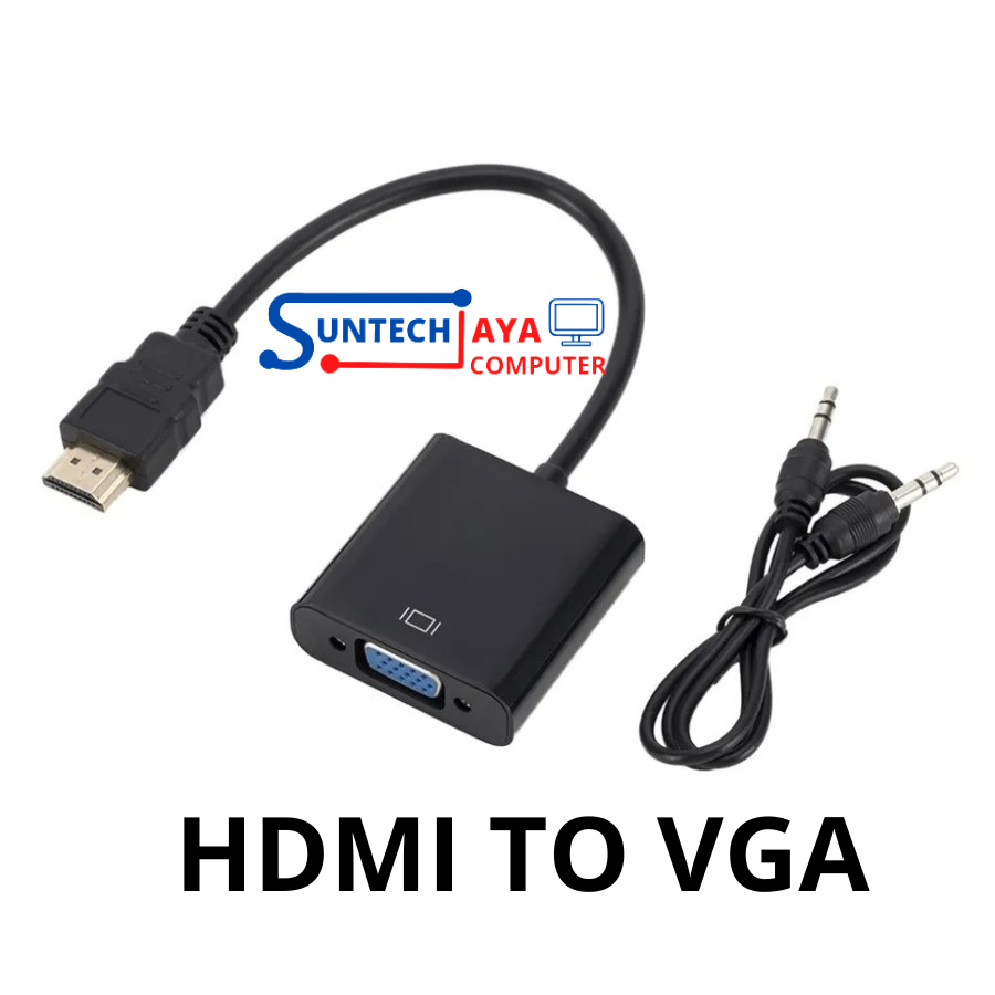 Jual CONVERTER HDMI TO VGA With Audio | HDMI2VGA ADAPTER | Shopee Indonesia