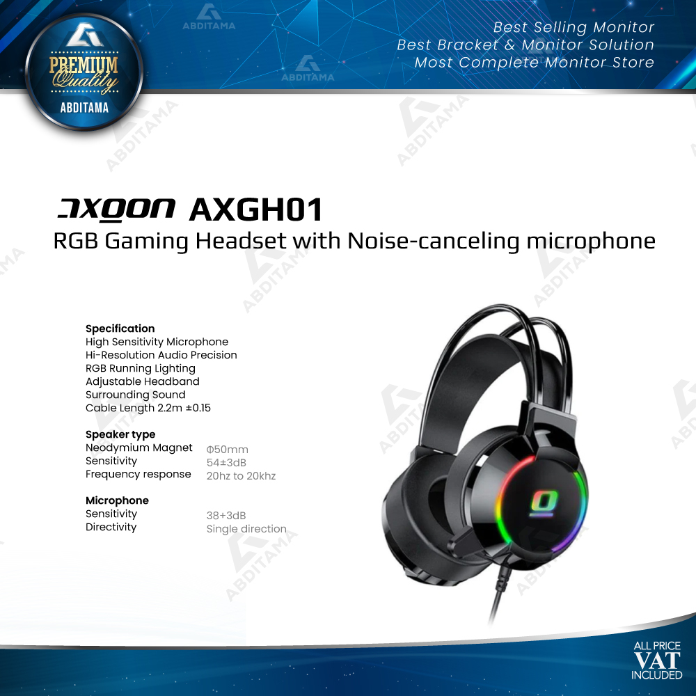 Jual Axgon AXGH01 RGB Gaming Headset with Noise-canceling microphone ...