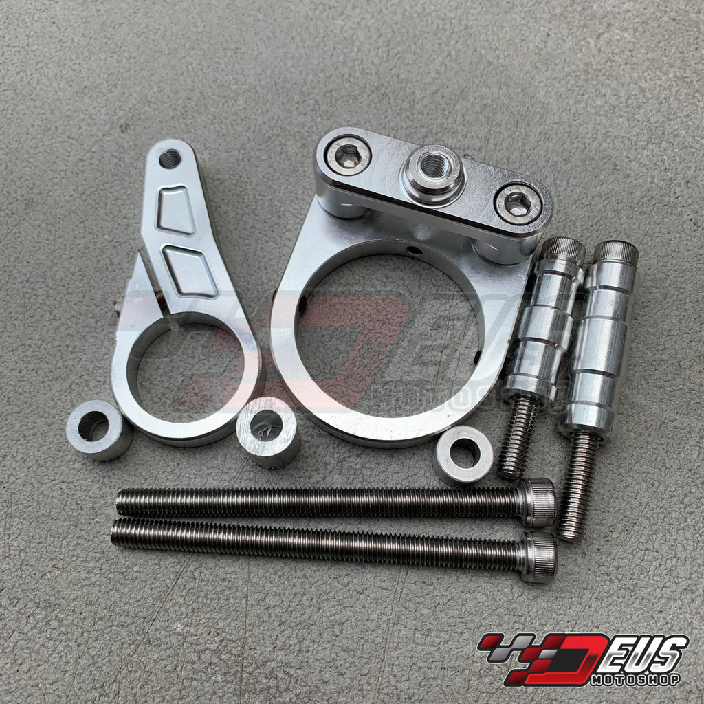 Jual Bracket Steering Damper NGRT Ninja R SS RR Universal Dural CNC / Breket Dudukan Stabilizer ...