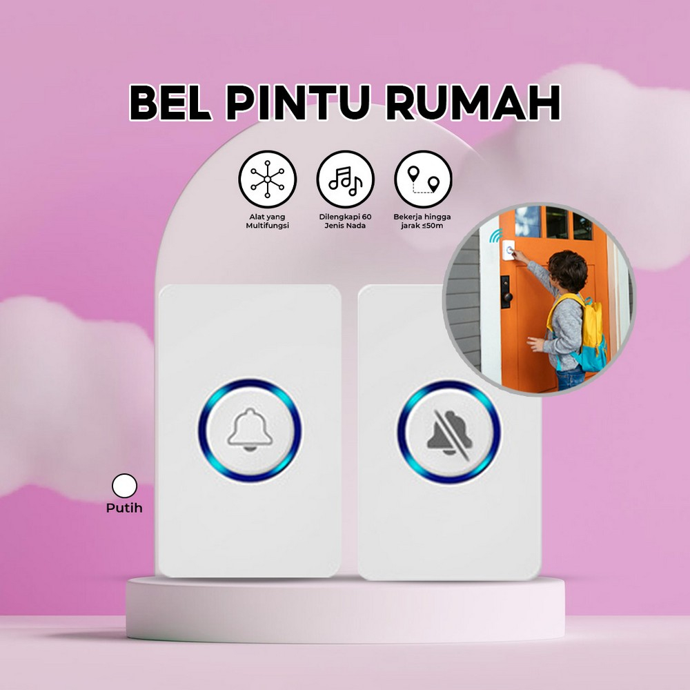 Jual Bel Rumah Wireless Tanpa Kabel Nirkabel Remote 1 Transmitter 1 Receiver / Wireless Door ...