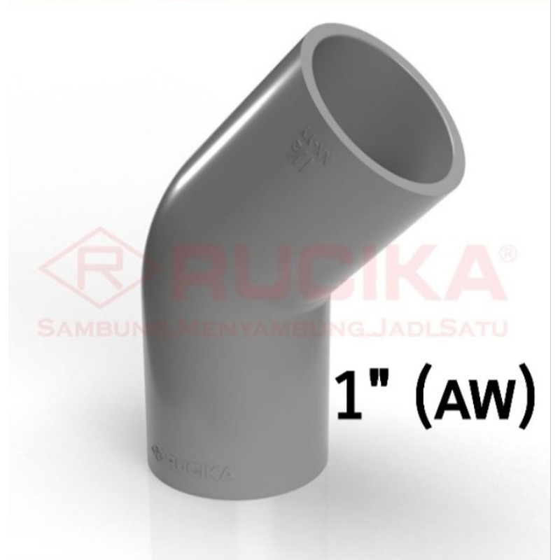Jual Knee Aw 1" 45 Derajat RUCIKA/Elbow 1 inch 45 Degree/Knie Pvc 45°/Siku | Shopee Indonesia