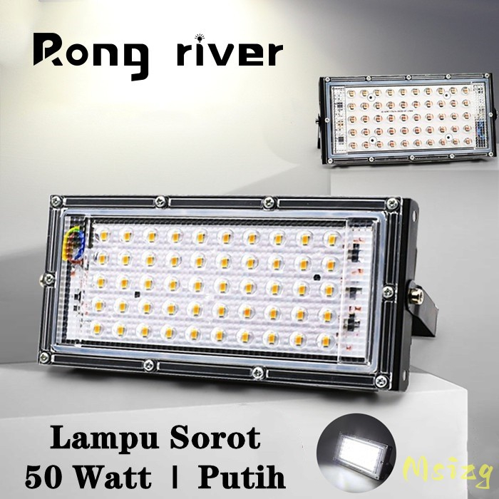Jual lampu Model Sorot Tembak LED Slim Flood Light waterproof SMD 50W putih | Shopee Indonesia